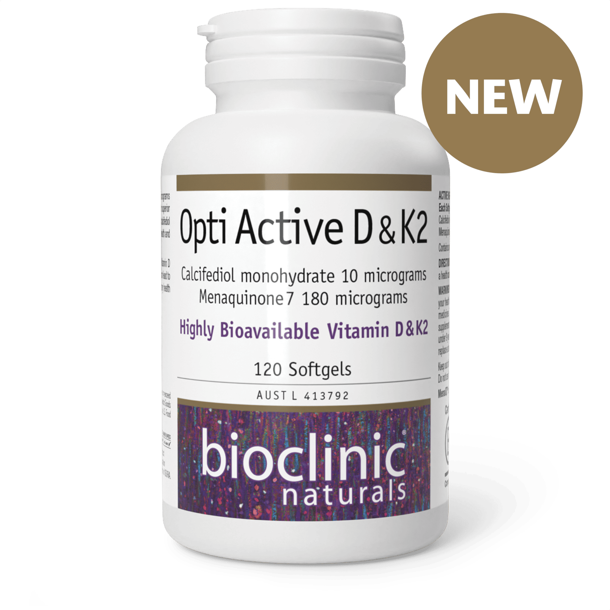 Bioclinic Naturals Opti Active D and K2 120c - Natural Chemist