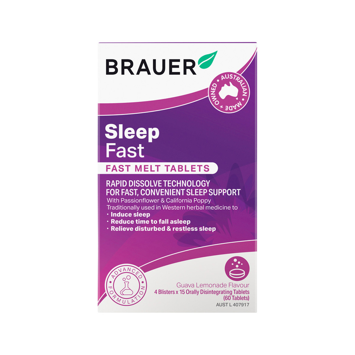 Brauer Sleep Fast Fast Melt 60t - Natural Chemist