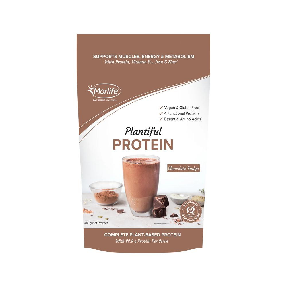 Morlife Plantiful Protein Chocolate Fudge 440G - Natural Chemist