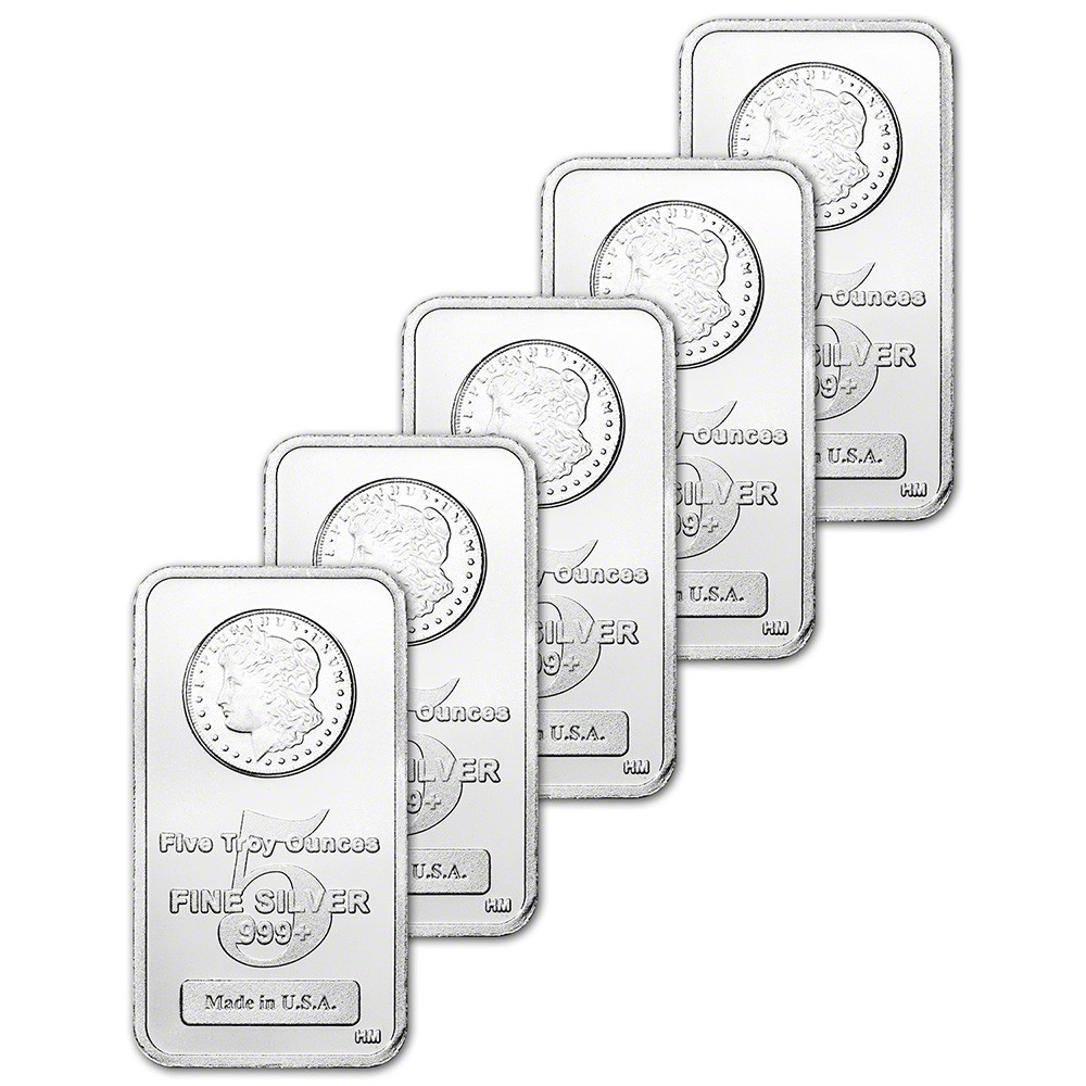 10 oz. Highland Mint Silver Bar - Morgan Dollar Design .999+ Fine ...