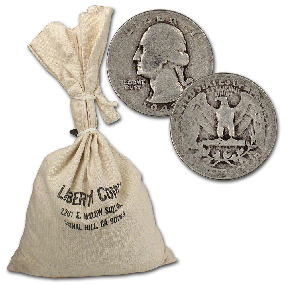 90% Silver Quarters - $100 Face Value Bag [X-BAG-90-QUARTERS(100 ...
