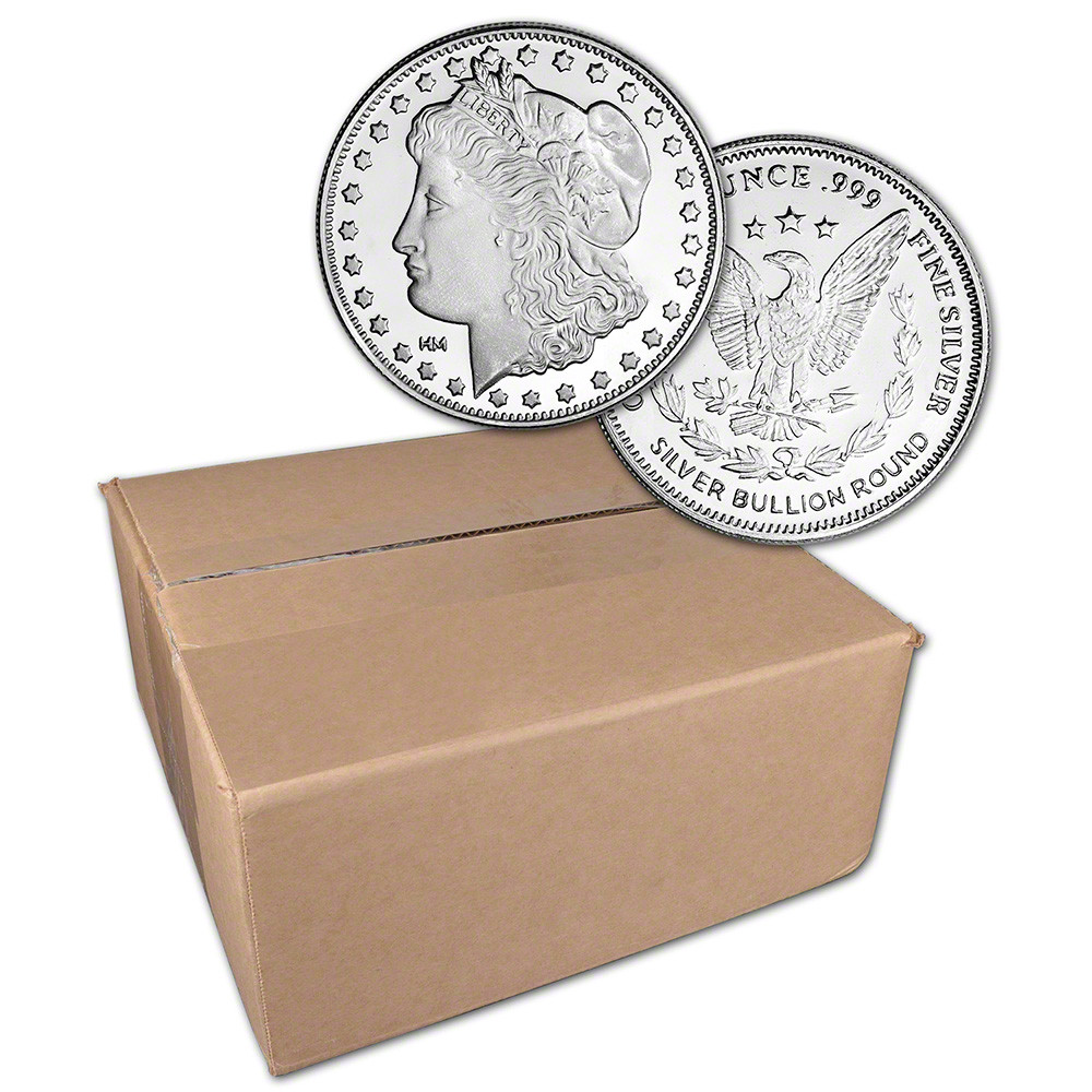 1 oz. Highland Mint Silver Round Morgan Dollar .999 Sealed Box of 500 ...