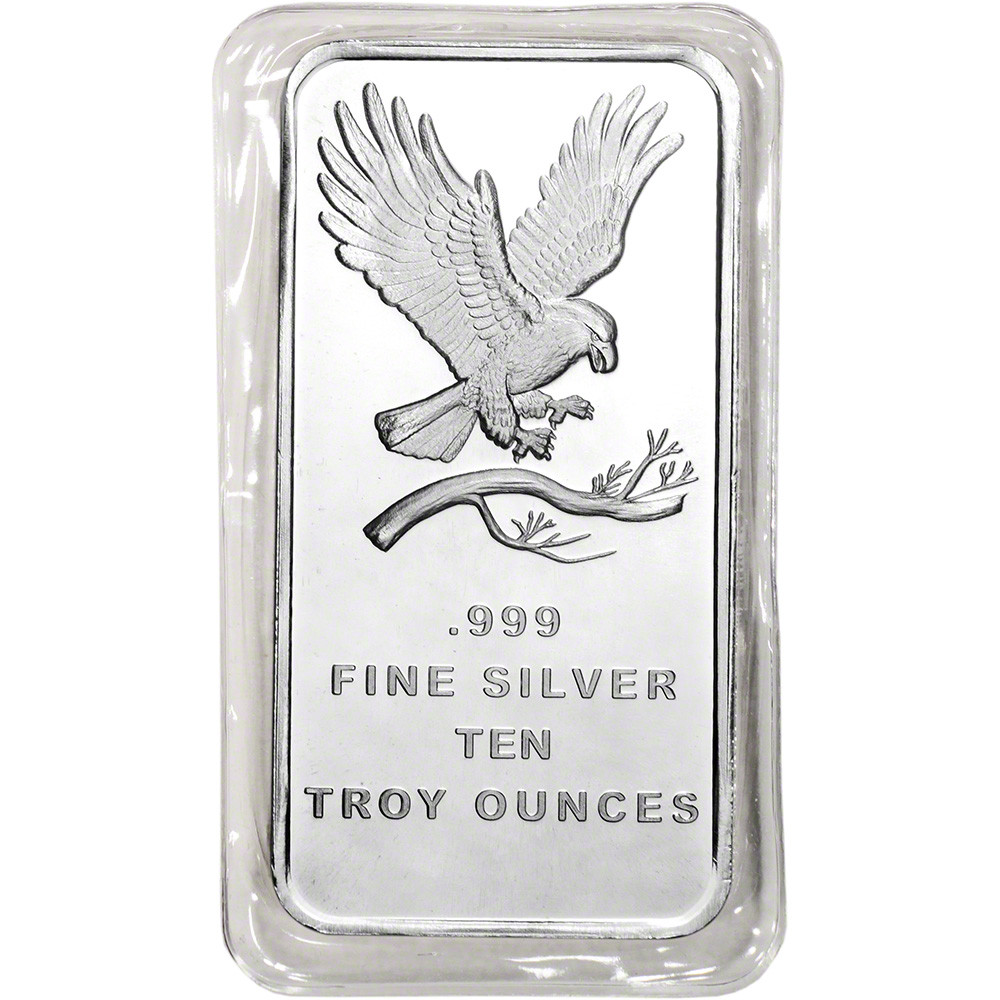 10 oz. SilverTowne Silver Bar - Bald Eagle Design - 999 Fine [SILVER ...