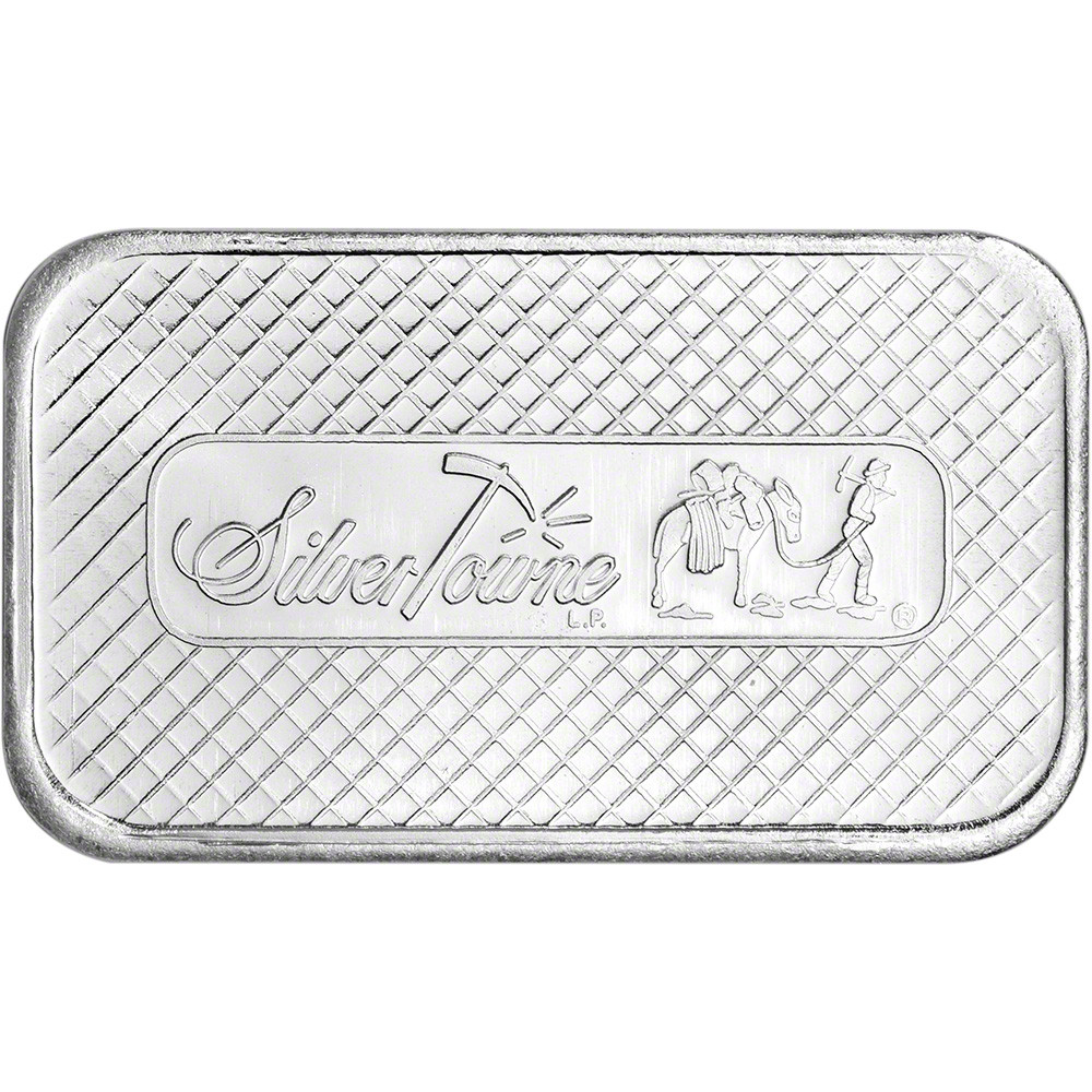 TWENTY 1 oz. SilverTowne Silver Bar - Trademark Prospector Design - 999 ...
