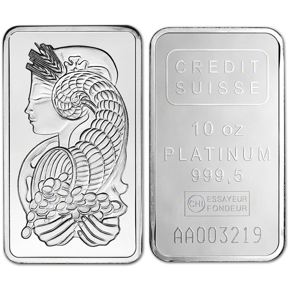 10 oz. Platinum Bar - Random Brand - Secondary Market - 999.5 Fine [PT ...