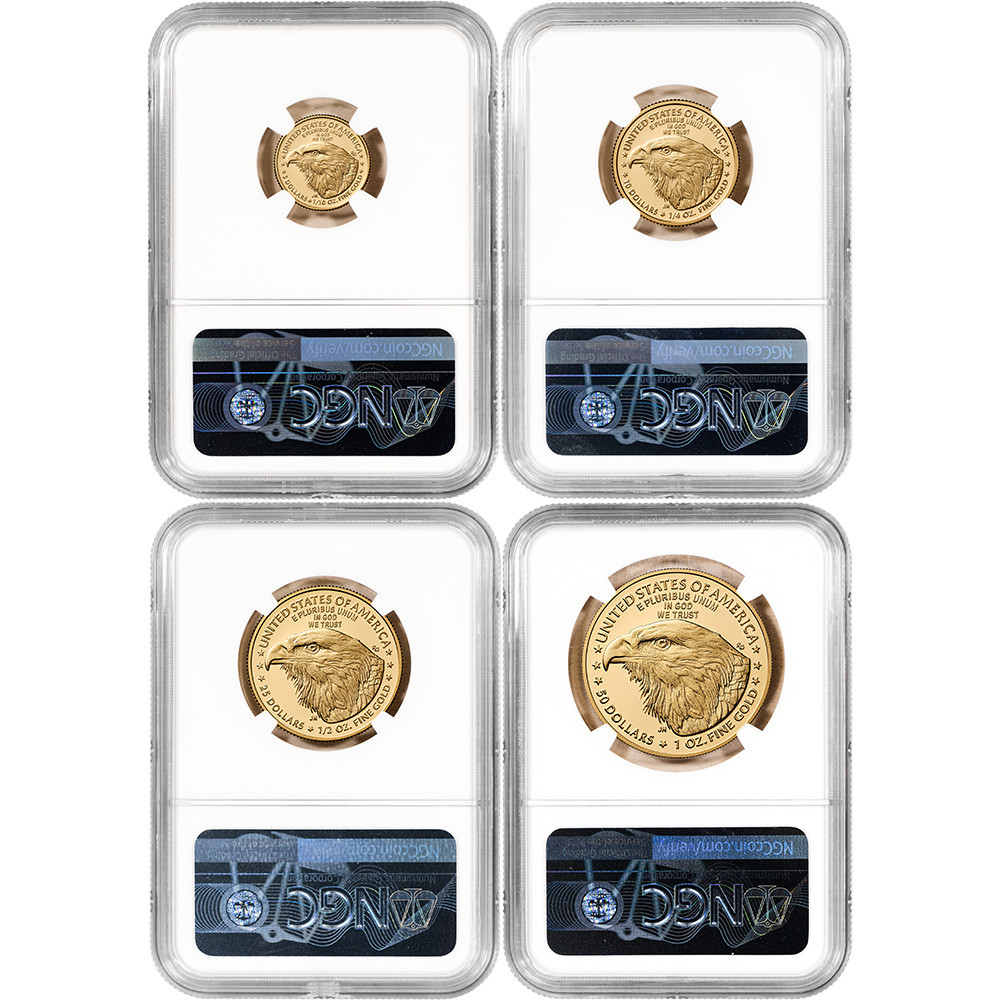 2024 W American Gold Eagle Proof 4 pc Year Set NGC PF70 UCAM First Day Issue 1st [24-W-AGE-SET-N ...