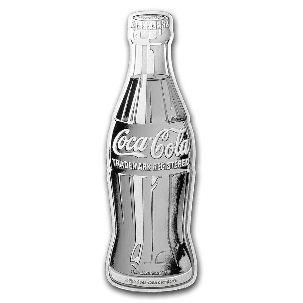 1 oz PAMP Suisse Silver Colorized Coca Cola Shaped Bar in Vending ...