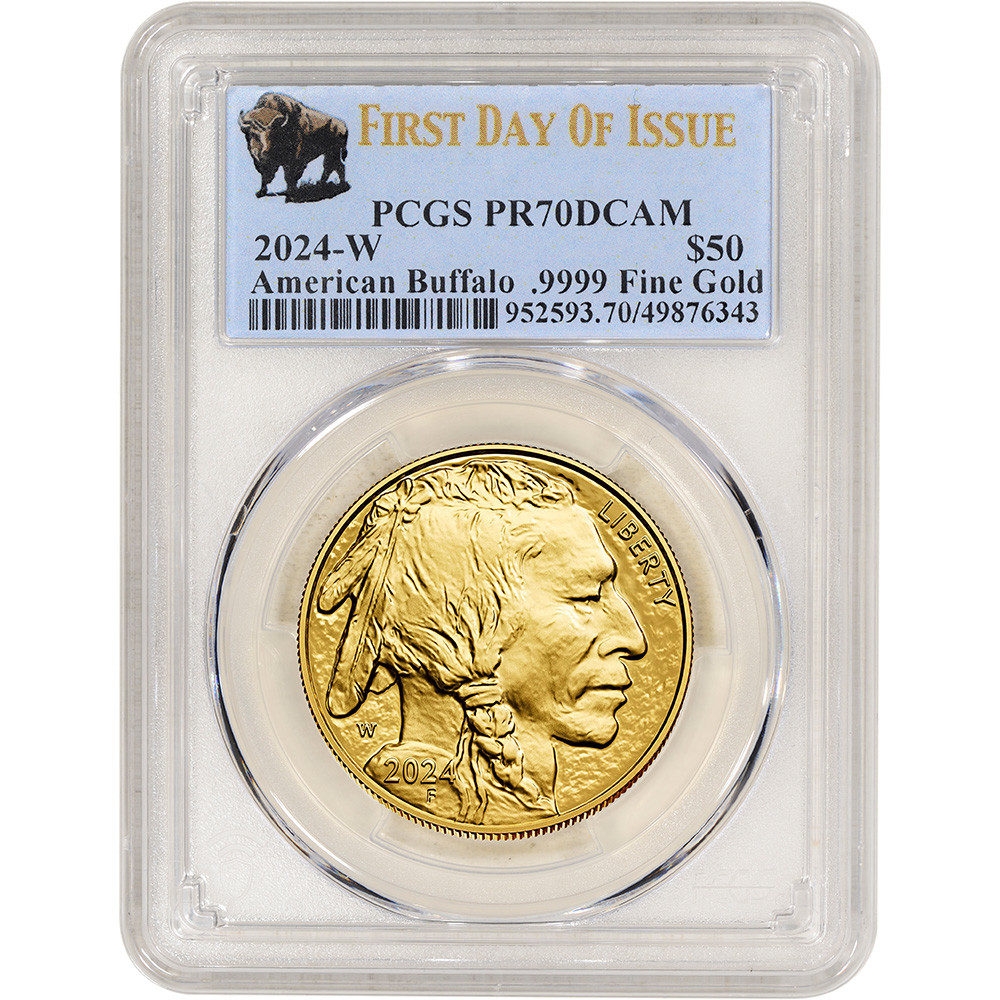 2024 W American Gold Buffalo Proof 1 oz $50 PCGS PR70 DCAM First Day ...