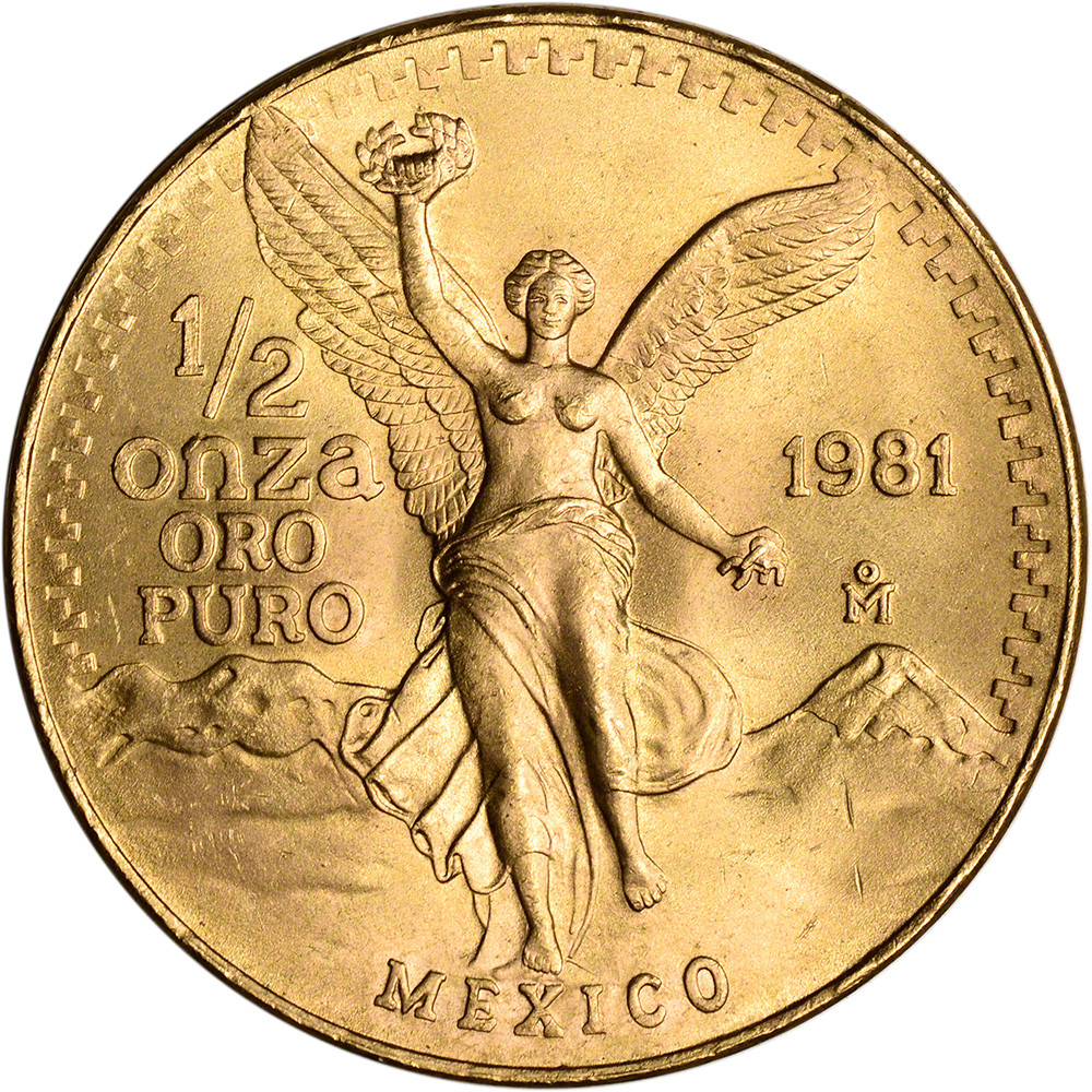 1981 Mo Mexico Gold 1/2 Onza Libertad - 1/2 oz - BU [81-MX-LIB-G.5-BU ...