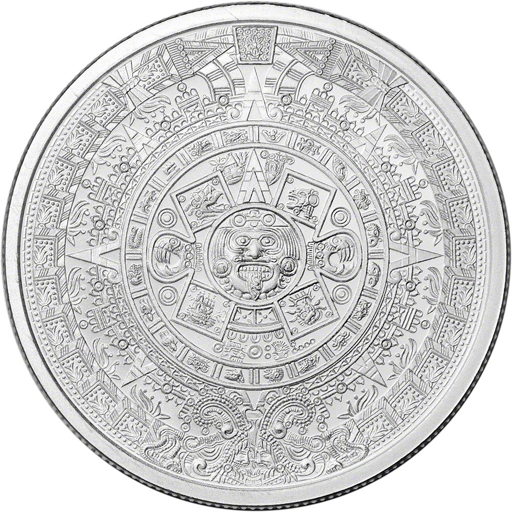 1/2 oz Golden State Mint Silver Round Aztec Calendar .999 Fine Tube of ...