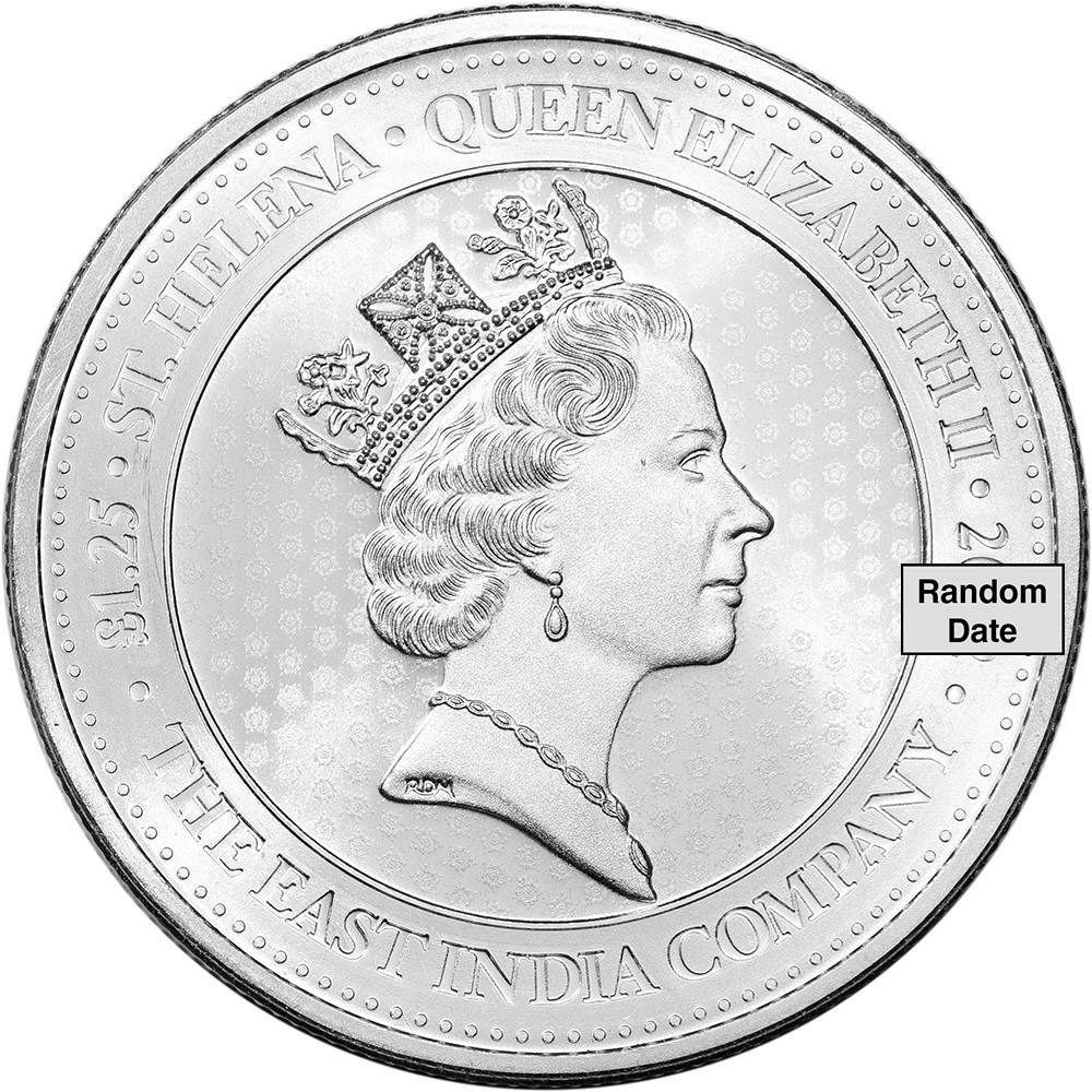 St Helena Silver Rose Crown Guinea 1.25 oz £1.25 - BU [X-SH-ROSE GUINEA ...