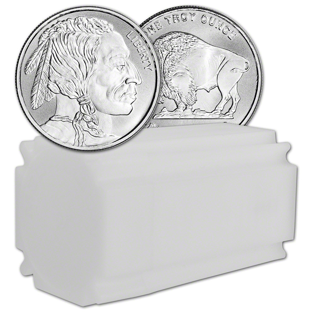 TWENTY 1 oz Cut Saw Mint Silver Round Buffalo Design 999 Fine Tube of ...
