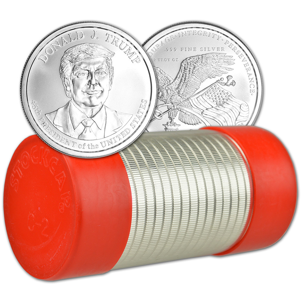 2 oz Golden State Mint Silver Round Donald J. Trump .999 Fine Tube of ...