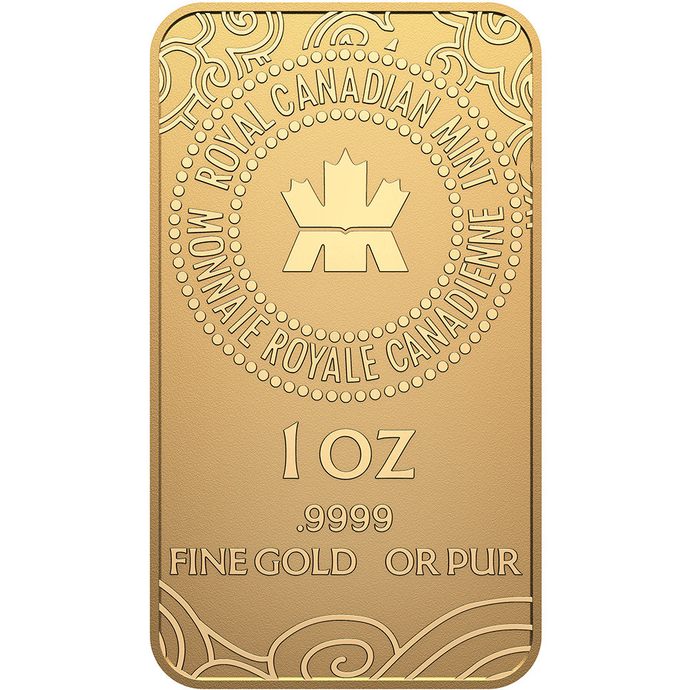1 oz Gold Bar RCM Royal Canadian Mint Lunar Snake .9999 in Sealed Assay ...
