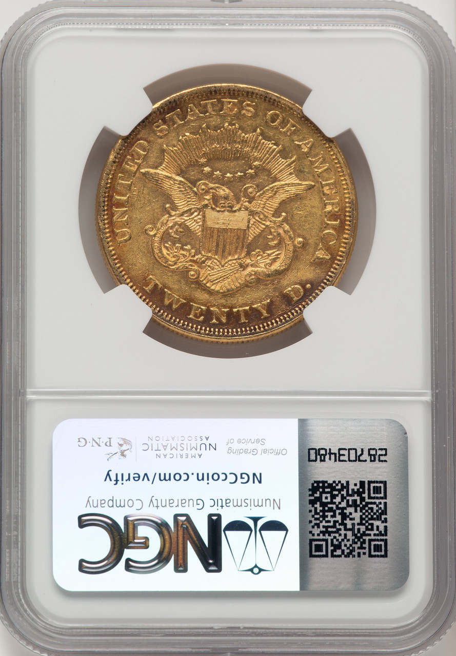 1858 US Gold $20 Liberty Head Double Eagle - NGC AU 55 [V-HA-768838038 ...
