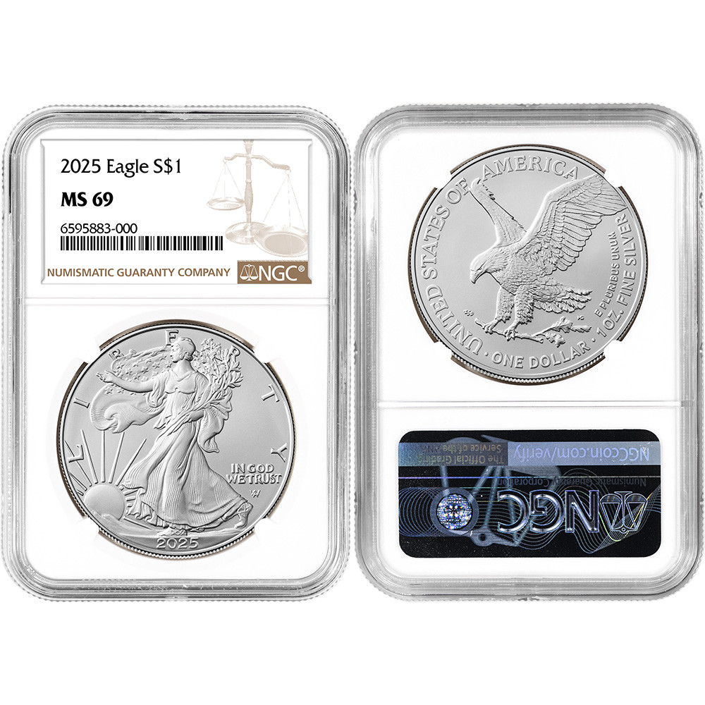 41-pc. 1986 - 2025 American Silver Eagle Complete Date Set NGC MS69 [X ...
