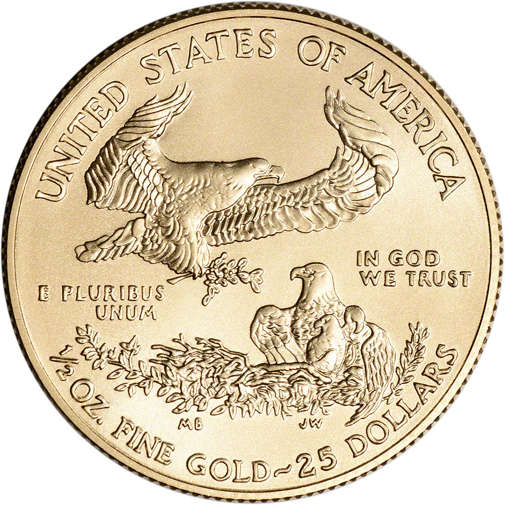 American Gold Eagle (1/2 oz) $25 - BU - Random Date [X-AGE-25-BU ...