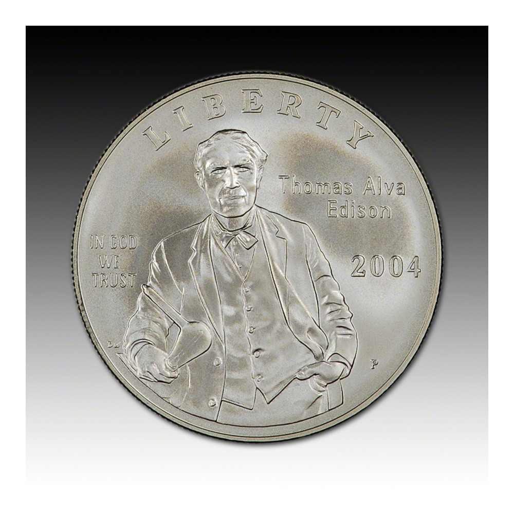 2004-P US Thomas Alva Edison Commemorative BU Silver Dollar [US-MC-S1 ...