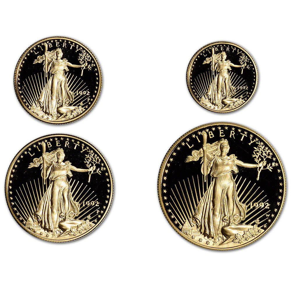 1992 American Gold Eagle Proof Four-Coin Set [US-92-AGE-4SET-PF ...