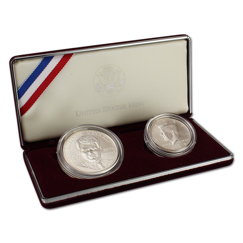 1998 US Robert F. Kennedy & JFK 2-Coin Commemorative Set [US-MC-2SET-98 ...