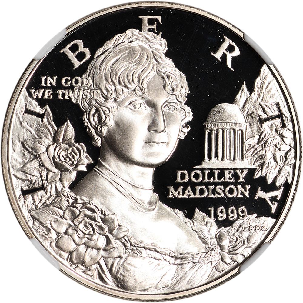 1999-P US Dolley Madison Commemorative Proof Silver Dollar - NGC PF70 ...
