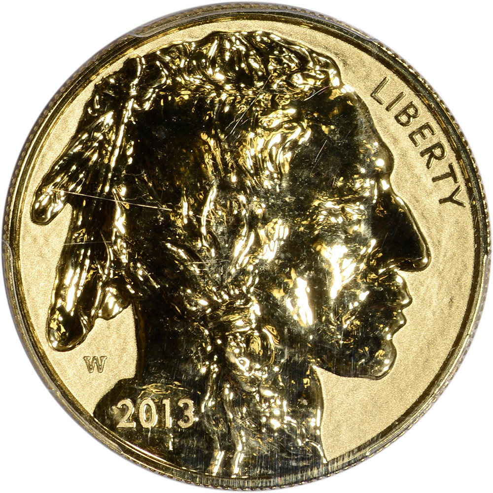 2013 W American Gold Buffalo Reverse Proof 1 oz $50 PCGS PR70 First Strike [13-W-BUFF-REV-P-PR70 ...