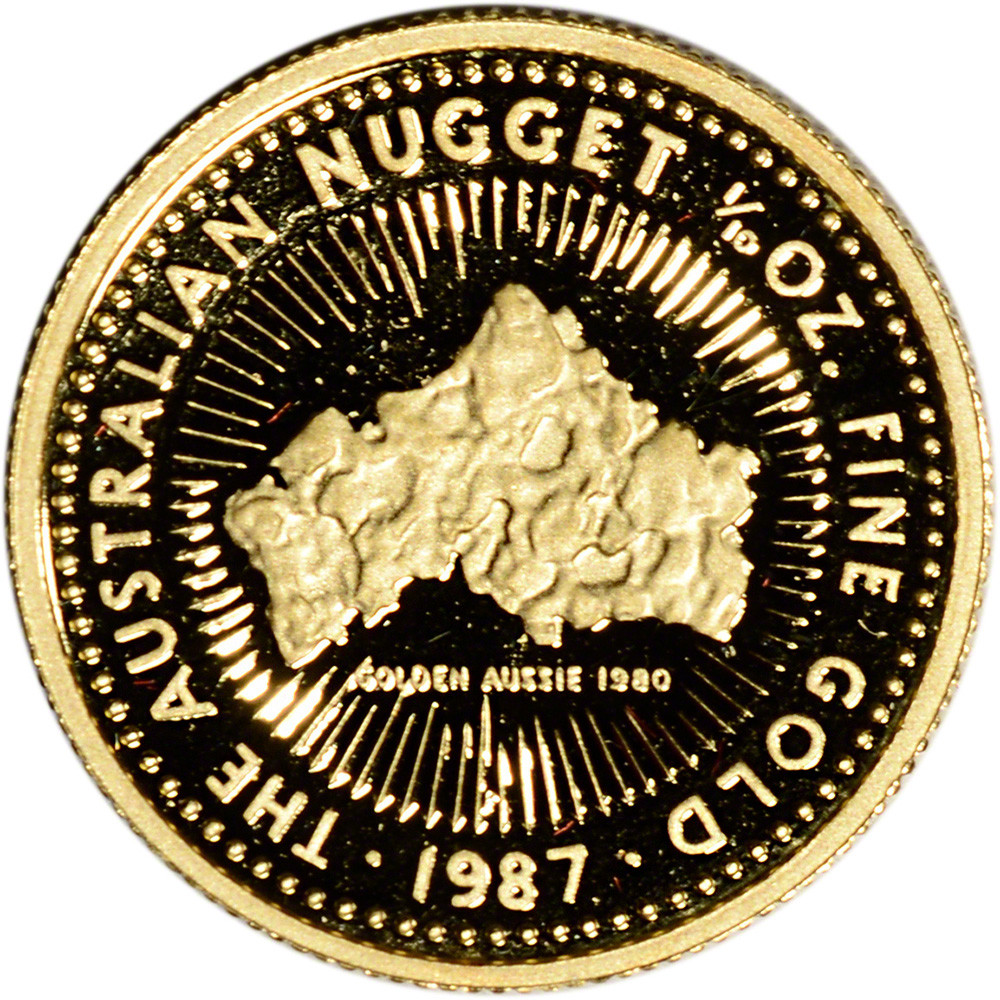 1987 P Australia Gold Nugget Proof 1/10 oz $15 - Golden Aussie - Gem ...