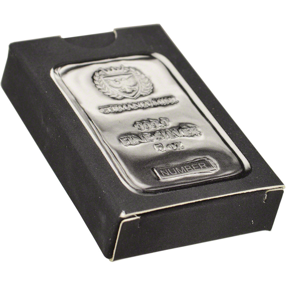 5 oz Germania Mint Silver Bar 999 Fine [SILVER-Bar-5oz-GM-Cast ...