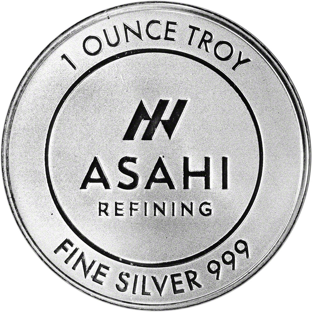 100 pc 1 oz Silver Round - Asahi Refining .999 Fine 5 Tubes of 20 ...