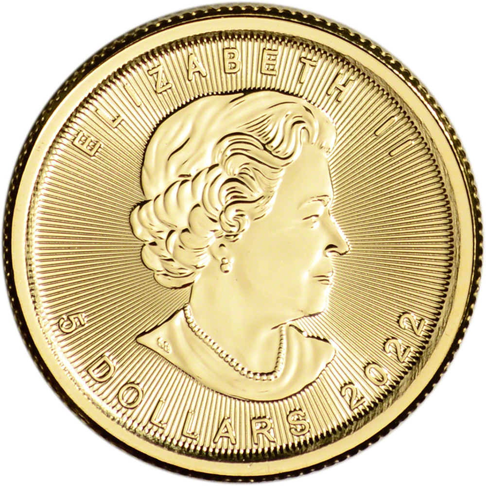 2022 Canada Gold Maple Leaf 1/10 oz $5 - BU [22-CML-G5-BU] - Liberty Coin