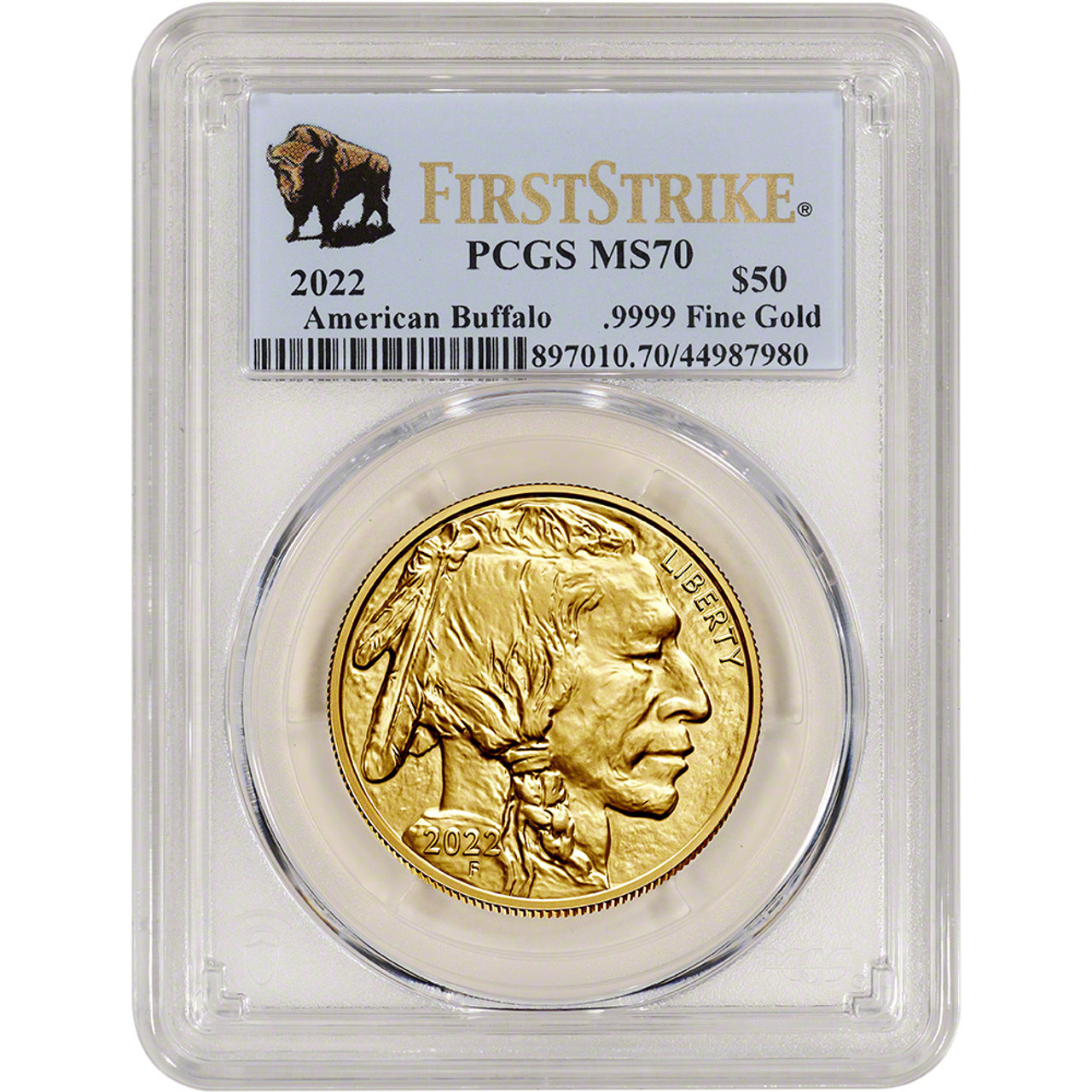 2022 American Gold Buffalo 1 oz $50 - PCGS MS70 First Strike Buffalo Label [22-BUFF-P-MS70-FS ...