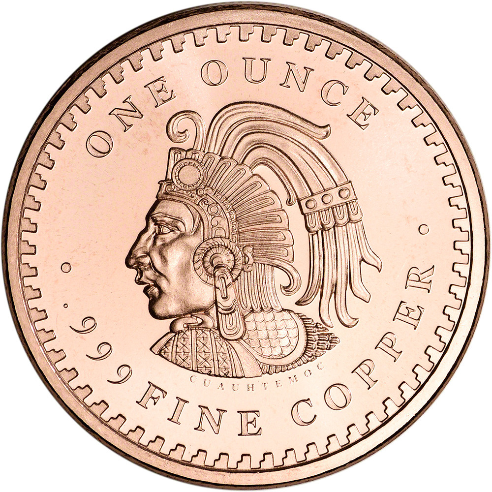 1 oz. Golden State Mint Copper Round Aztec Calendar .999 Fine Tube of ...