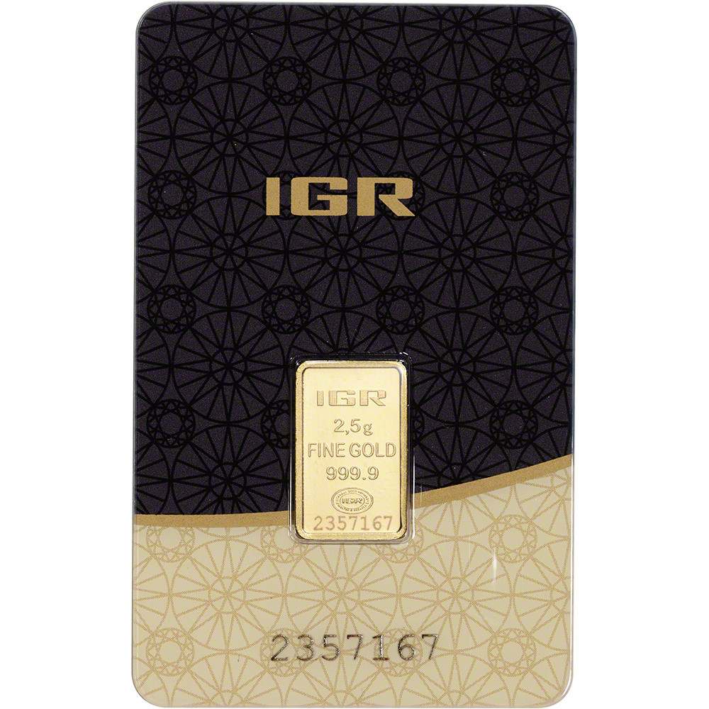 2.5 gram IGR Gold Bar - Istanbul Gold Refinery - 999.9 Fine in Sealed ...