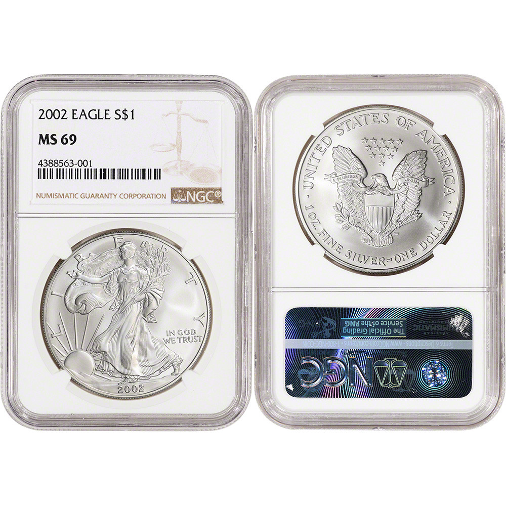 38-pc. 1986 - 2022 American Silver Eagle Complete Date Set NGC MS69 ...