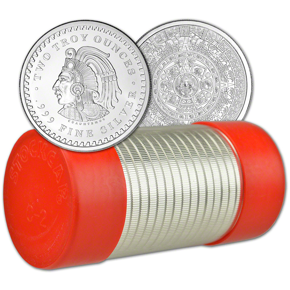 2 oz. Golden State Mint Silver Round Aztec Calendar .999 Fine Tube of ...