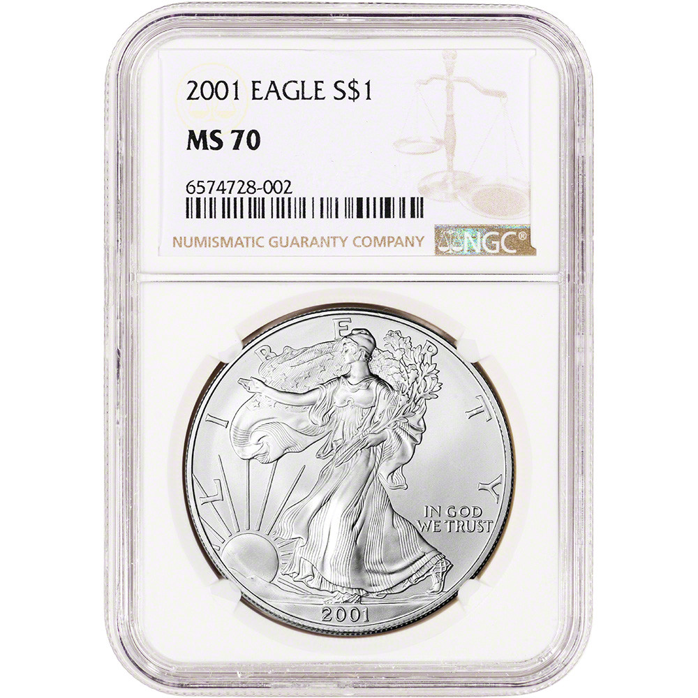 2001 American Silver Eagle - NGC MS70 [01-ASE-N-MS70-NSL] - Liberty Coin