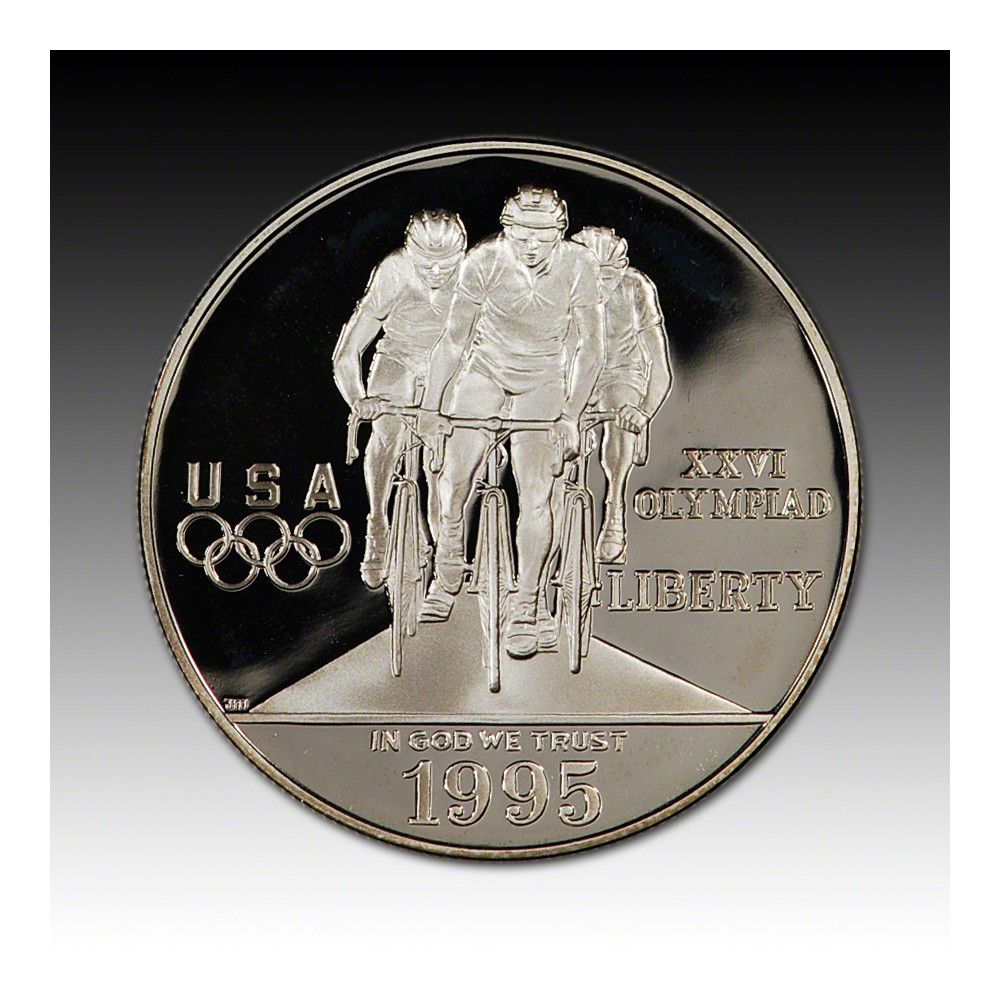 1995 P US Olympic Cycling Commemorative Proof Silver Dollar in OGP [US ...
