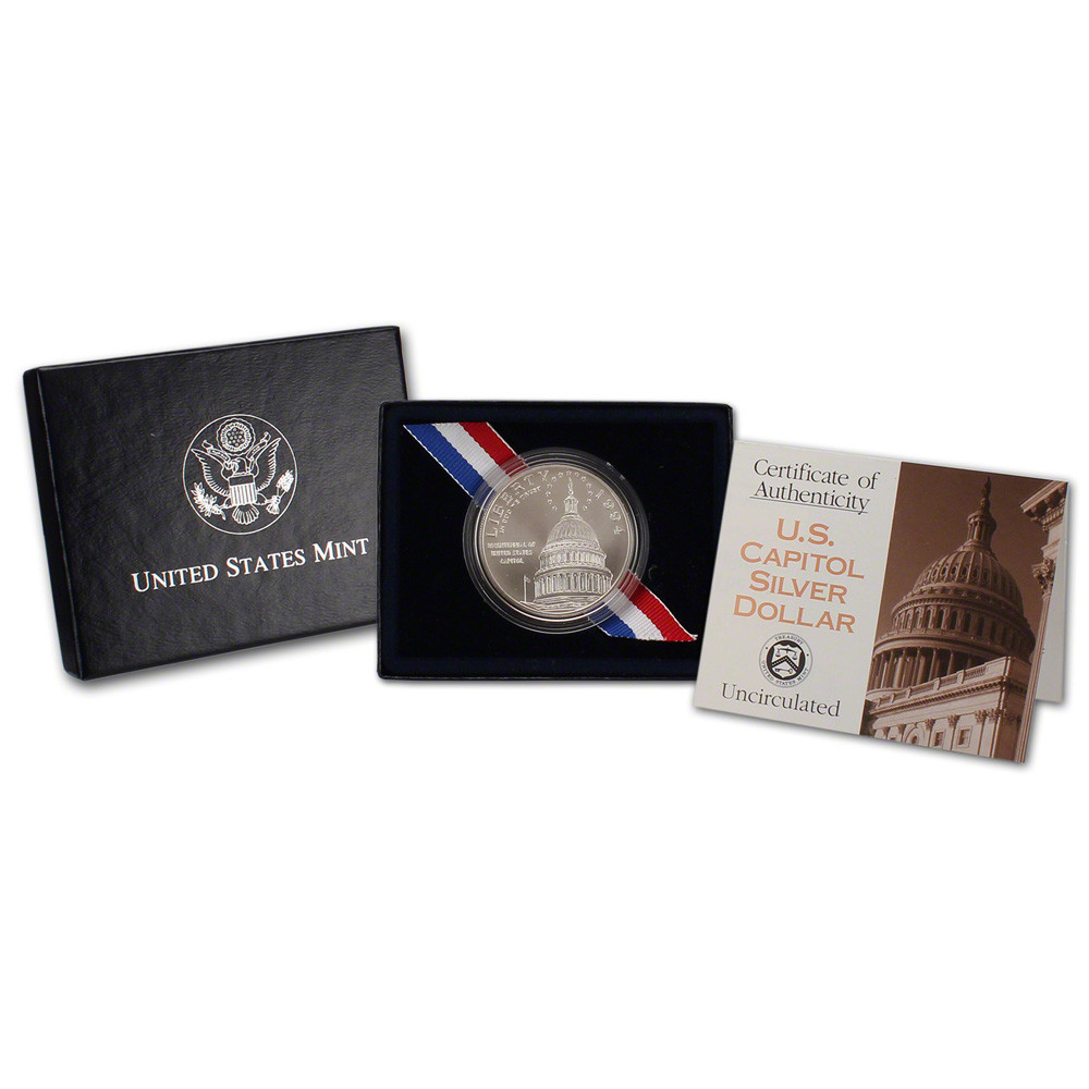 1994 D US Capitol Commemorative BU Silver Dollar in OGP [US-MC-S1-94-D ...