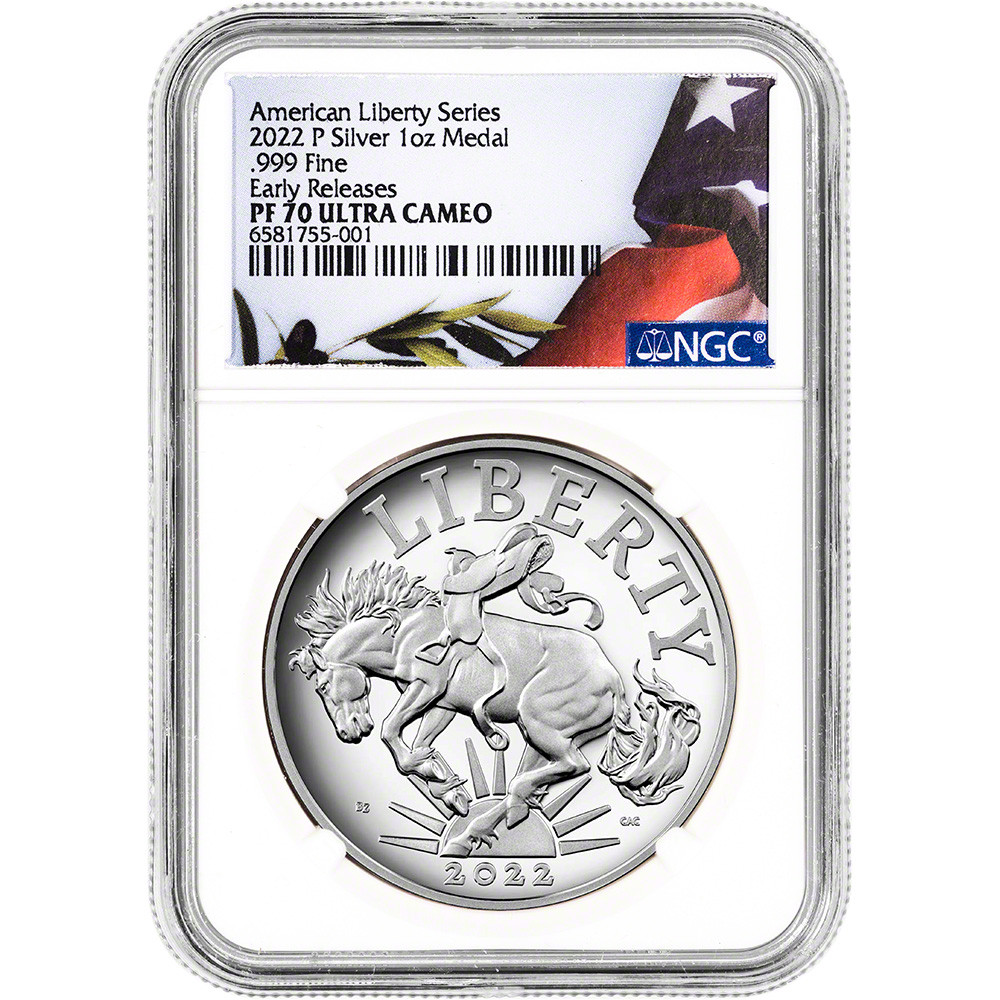 2022 P US American Liberty Silver Medal Proof - NGC PF70 UCAM Early ...