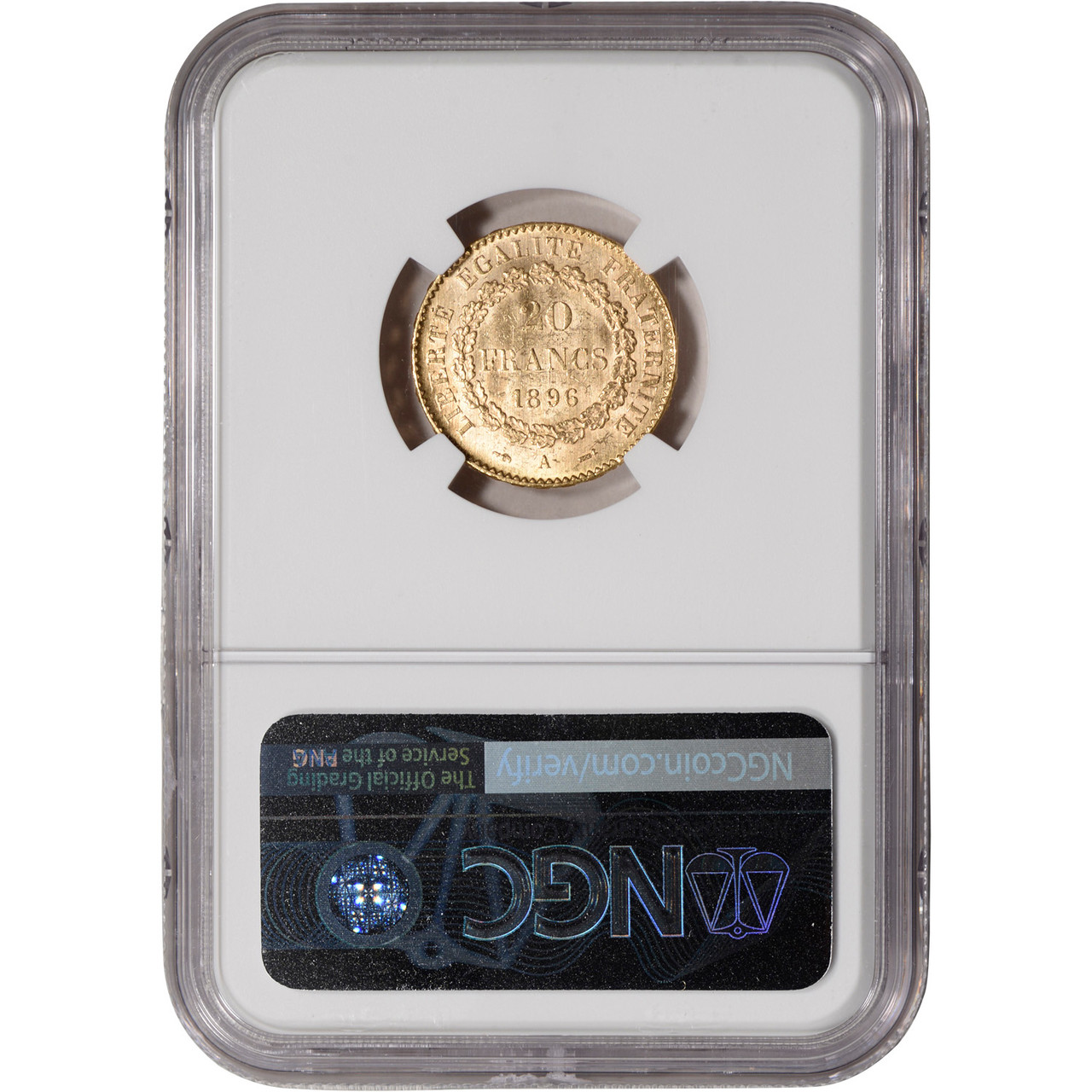 1896 A France Gold 20 Francs - NGC MS63 Fasces Privy [WG-02901 ...