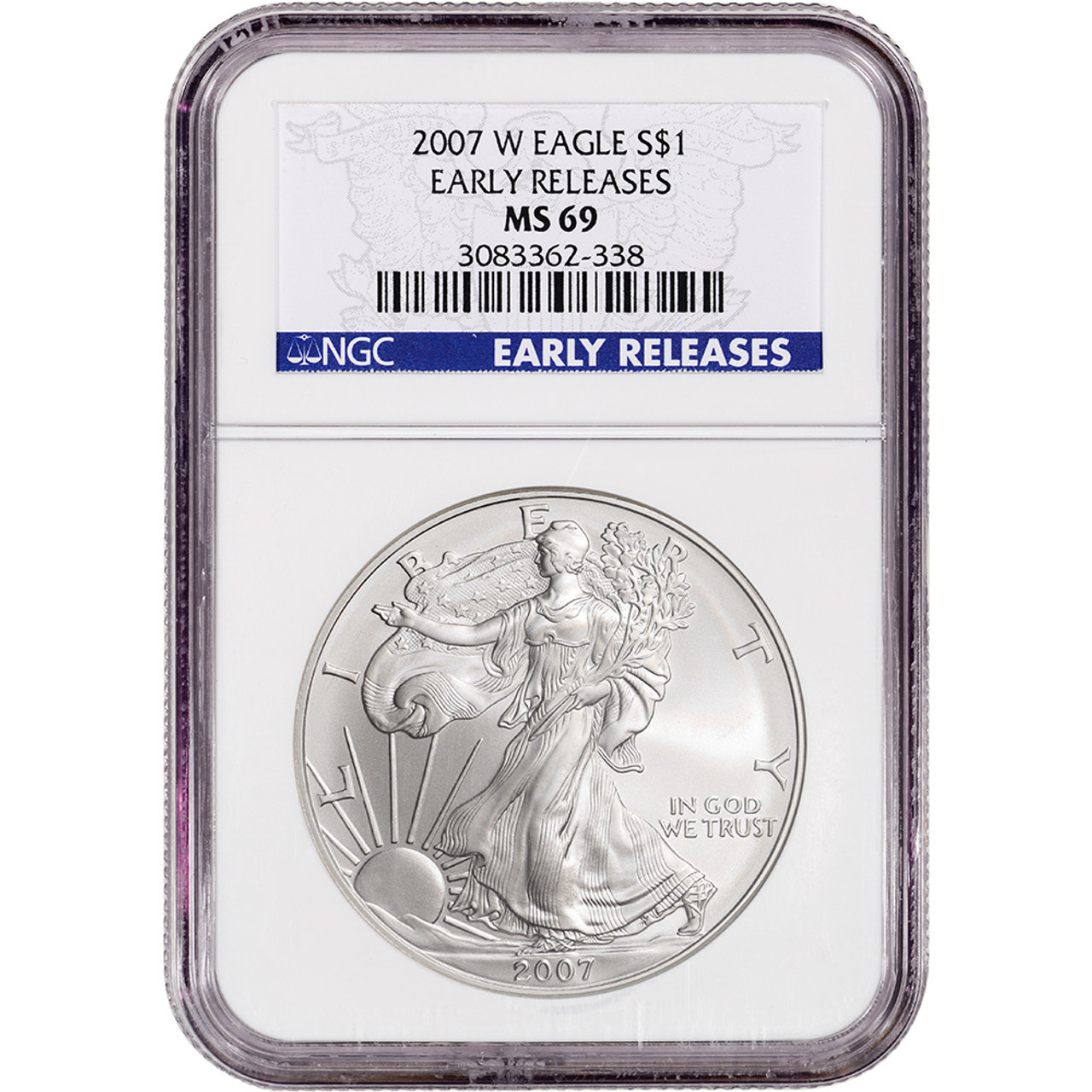 2007 W American Silver Eagle Burnished - NGC MS69 Early Releases [07-W-ASE-N-MS69-ER] - Liberty Coin