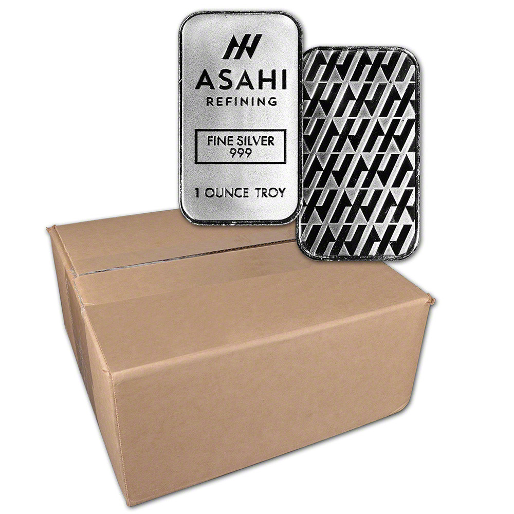 500 pc 1 oz Silver Bar - Asahi Refining .999 Fine Box of 500 [SILVER ...