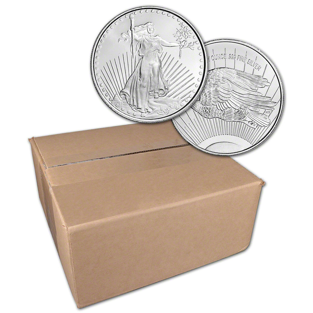1 oz Highland Mint Silver Round Saint-Gaudens Design .999 Sealed Box of ...