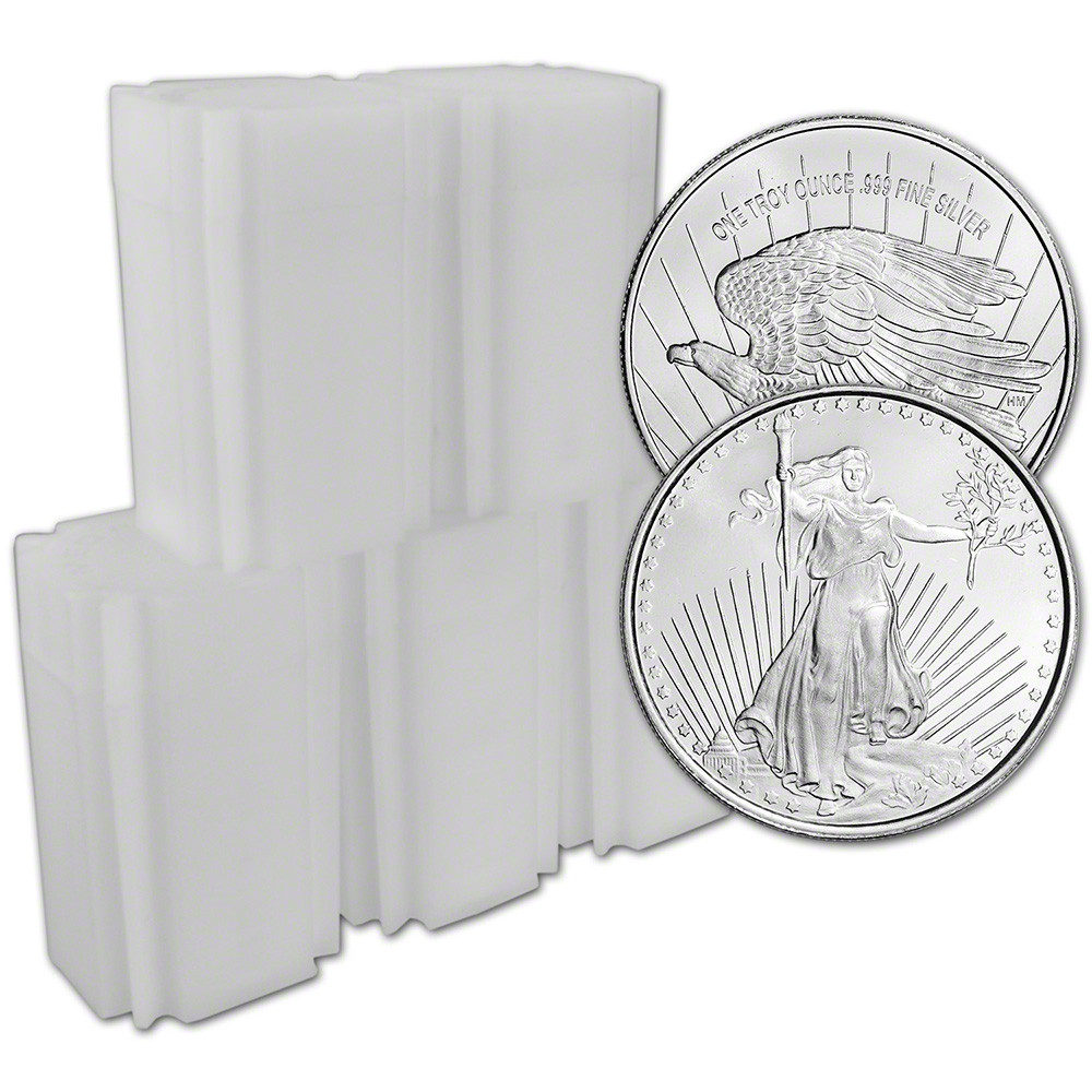 100 pc 1 oz Highland Mint Silver Round Saint-Gaudens Design .999 5 ...
