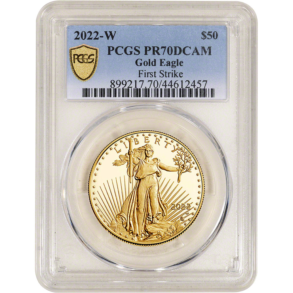 2022 W American Gold Eagle Proof 1 oz $50 - PCGS PR70 First Strike Gold ...