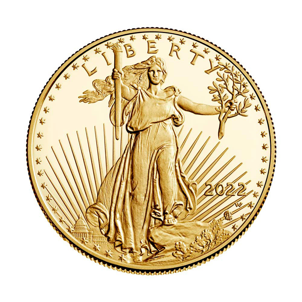 2022 W American Gold Eagle Proof 1 oz $50 - PCGS PR70 First Strike Gold ...