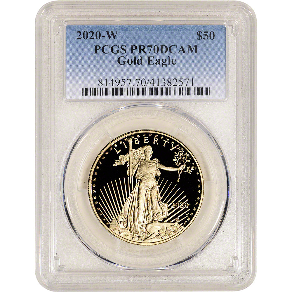 2020 W American Gold Eagle Proof 1 oz $50 - PCGS PR70 DCAM [20-W-AGE-50 ...