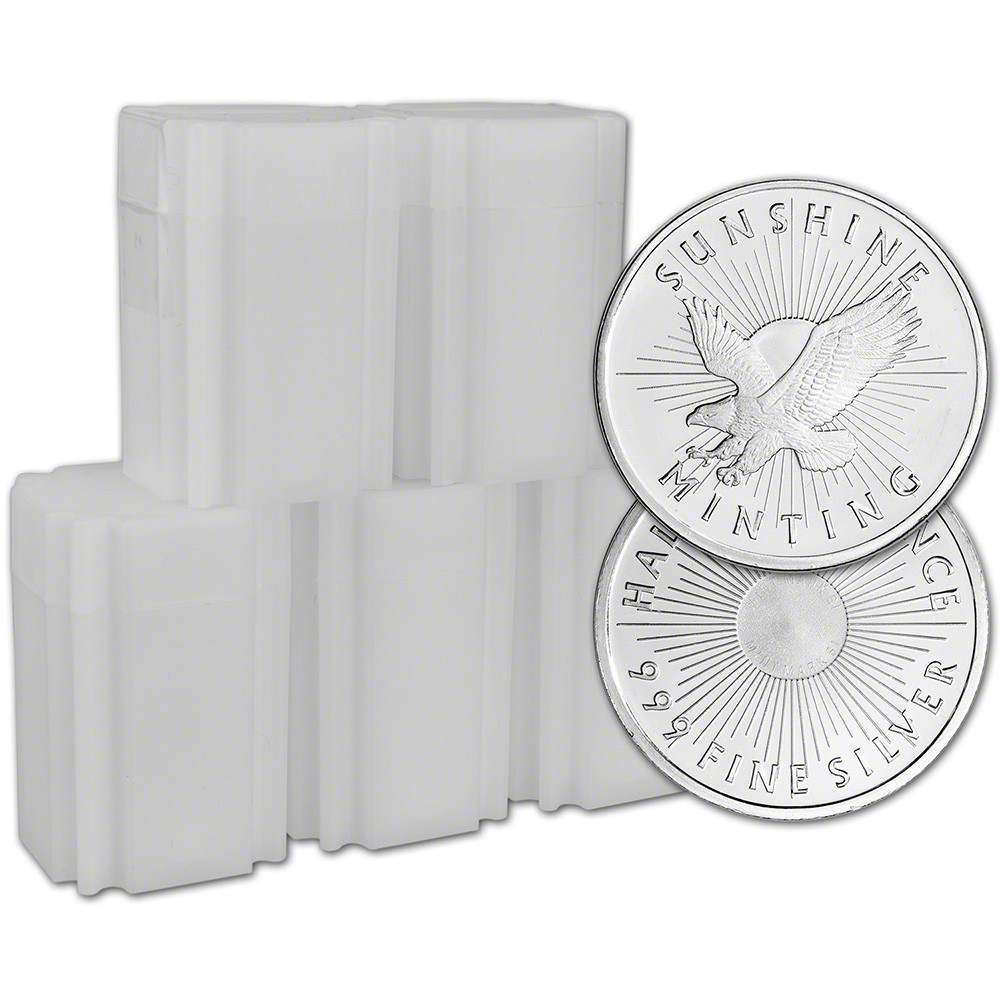100 pc 1/2 oz Silver Round - Sunshine Minting - .999 (Lot, Rolls, 5 ...