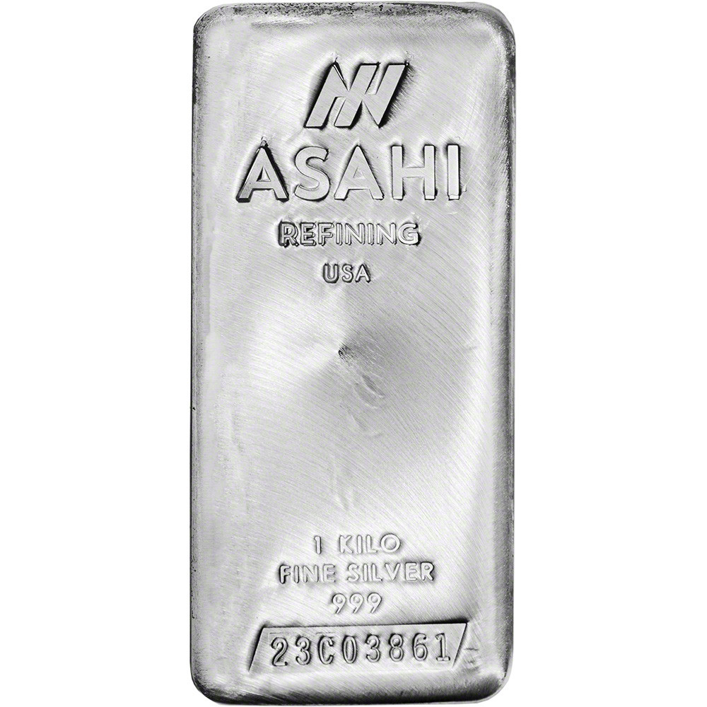 Kilo 32.15 oz Silver Bar - Asahi Refining .999 Fine [SILVER-Bar-Kilo ...