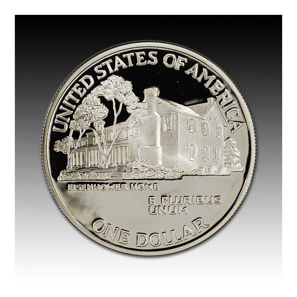 1990 P US Eisenhower Commemorative Proof Silver Dollar in OGP [US-MC-S1 ...